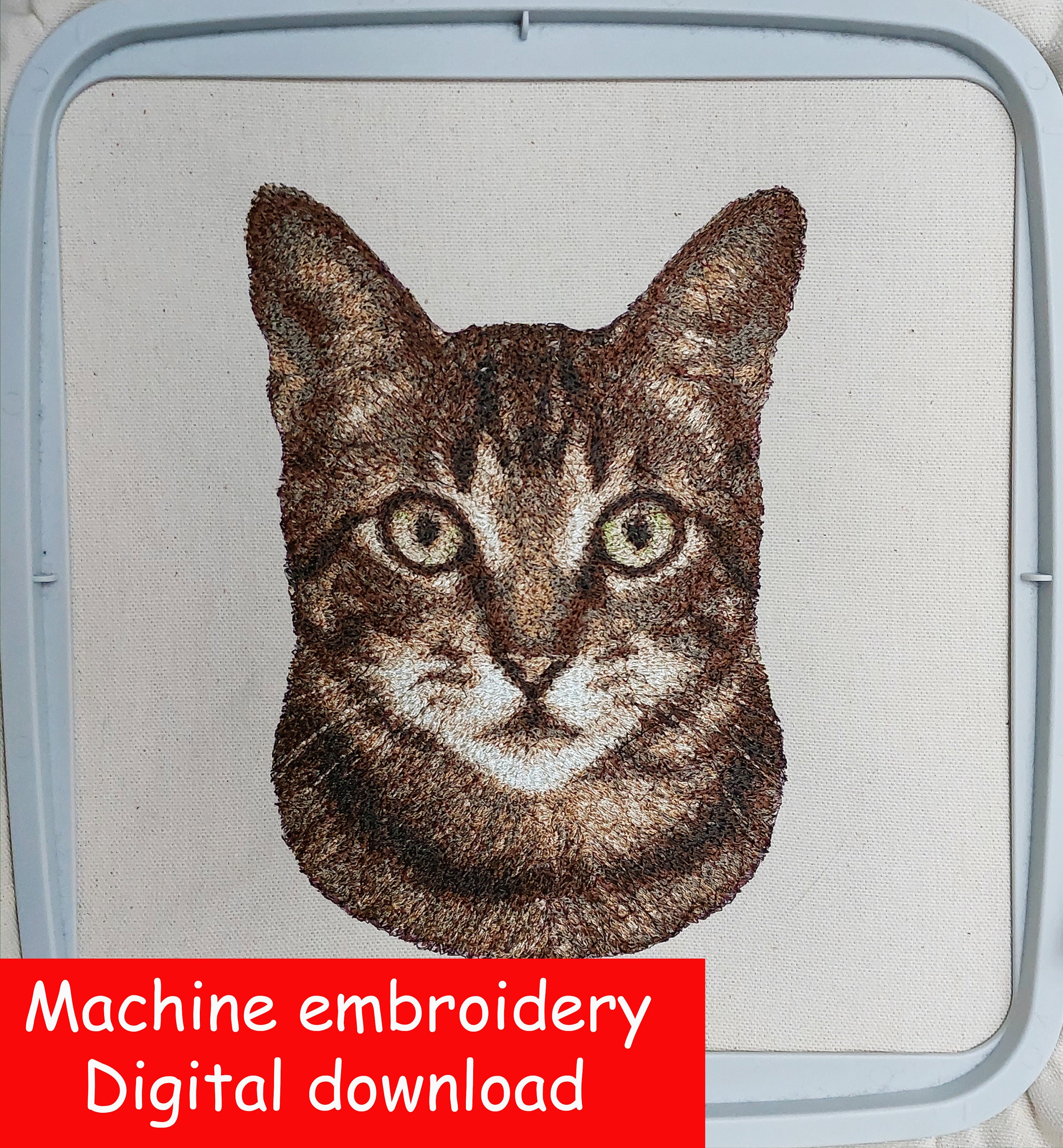 Realistic Cat Embroidery Design Cat Embroidery Photostitch Cat Machine ...