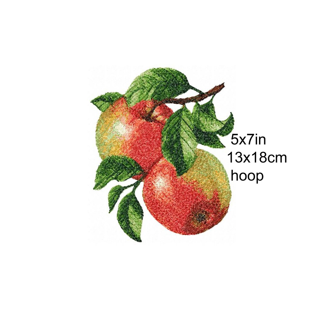 Apples Embroidery Photostitch Machine Embroidery Design - Etsy