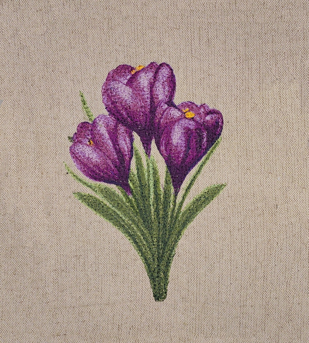Сrocus Embroidery Flower Embroidery Photostitch Crocus Machine