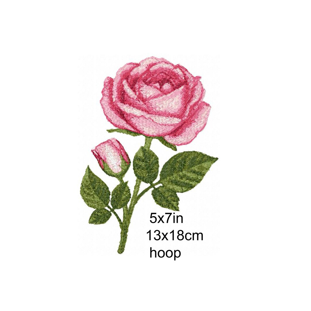 Photostitch Rose: Floral Machine Embroidery Design (digital Download ...