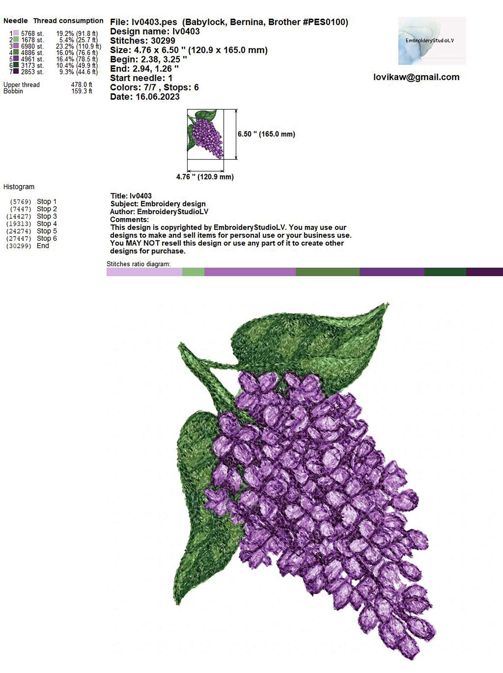 Lilac Embroidery Flower Embroidery Photostitch Lilac Machine Embroidery