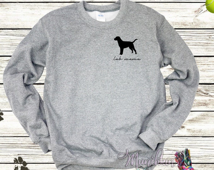 Lab Mama Chest Print Sweatshirt Labrador Mom Sweatshirt - Etsy