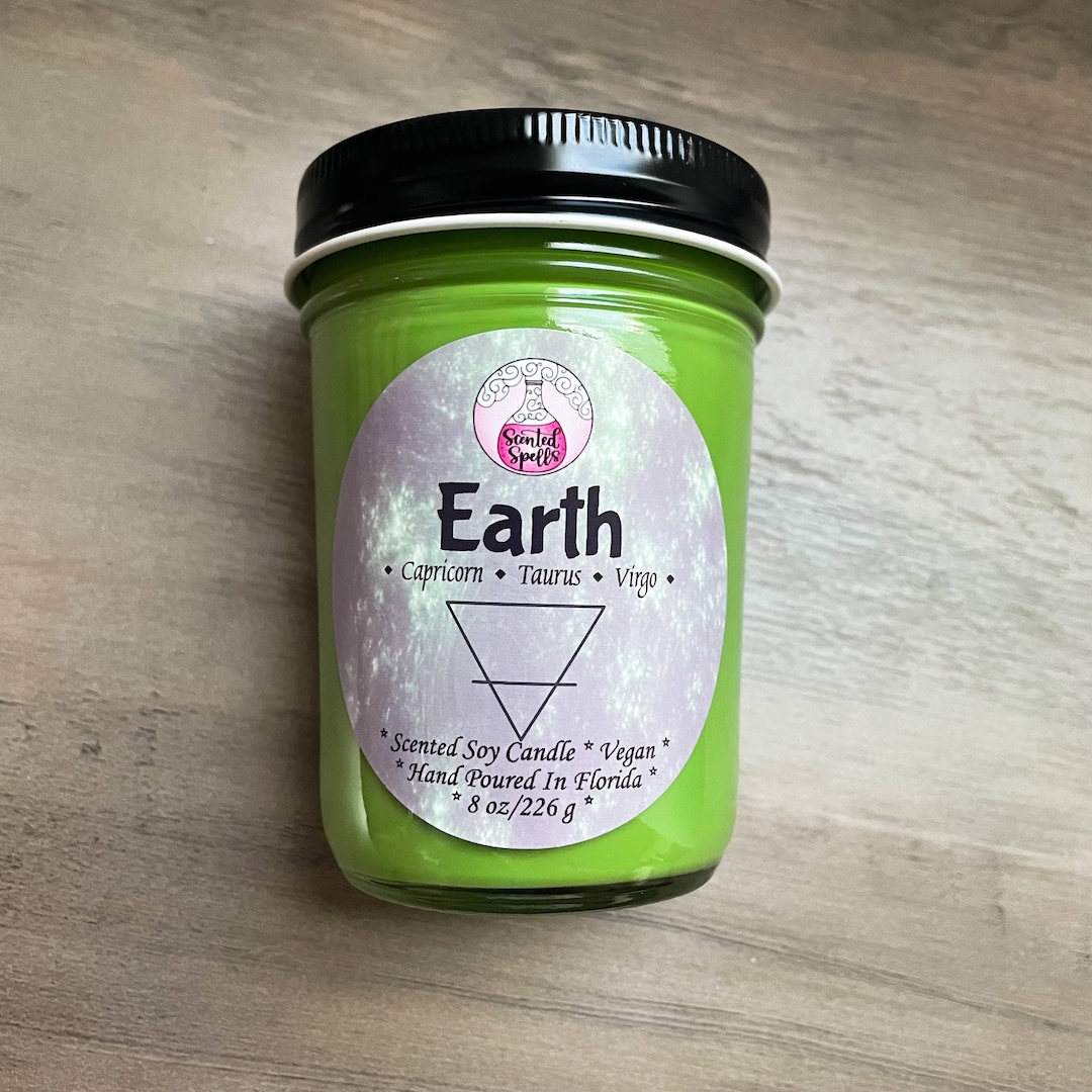 Earth / 8 Oz Soy Candle / Four Elements Wiccan Candle / 4 Oz Candle ...