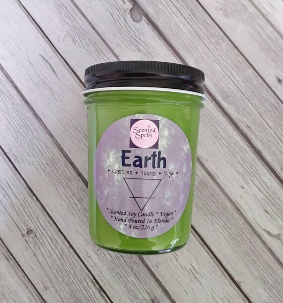 Earth / 8 Oz Soy Candle / Four Elements Wiccan Candle / 4 Oz - Etsy