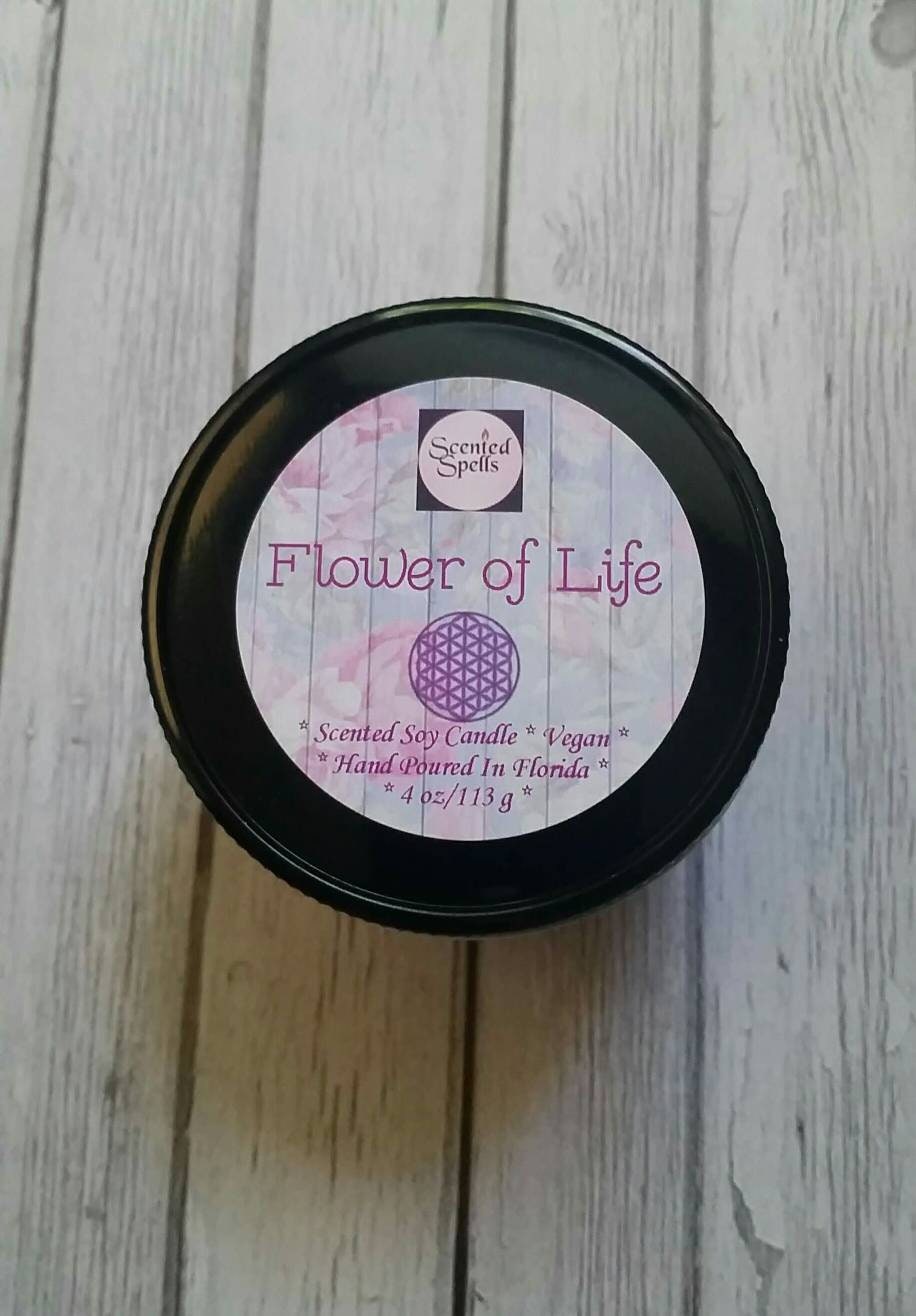 Flower of Life / Soy Candle / 8 oz / 4 oz / Vegan / Spring | Etsy