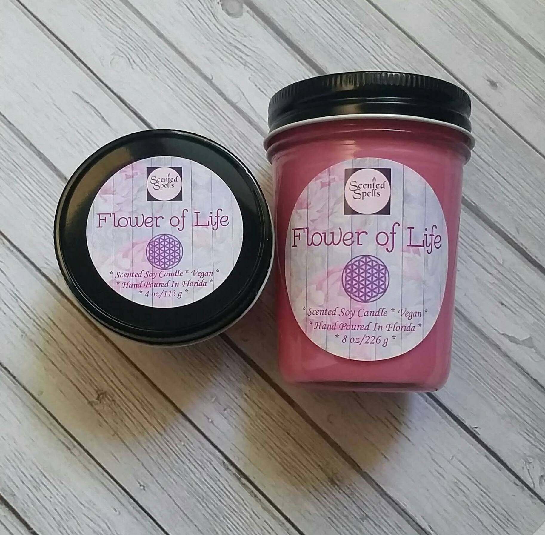 Flower of Life / Soy Candle / 8 oz / 4 oz / Vegan / Spring | Etsy