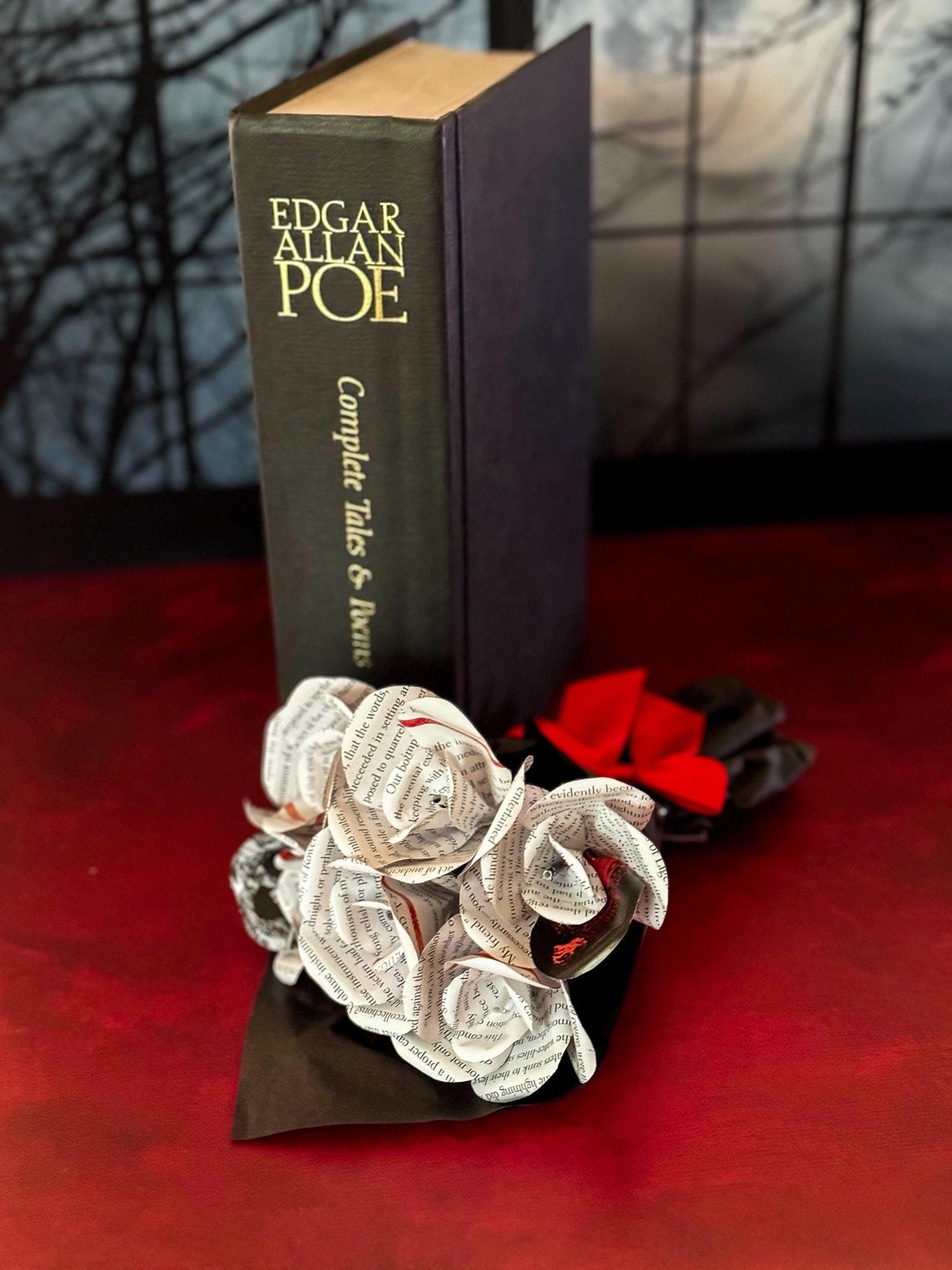Edgar Allan Poe Book Mini Rose Bouquet: Gothic Home Decor, Literary ...