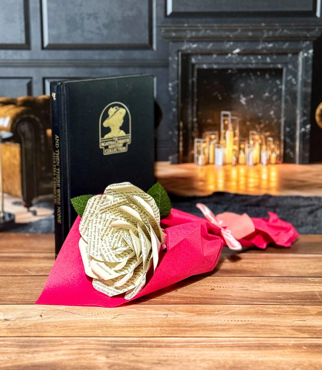 Agatha Christie Book Page Rose: Handmade Paper Flower, Literary Gift ...