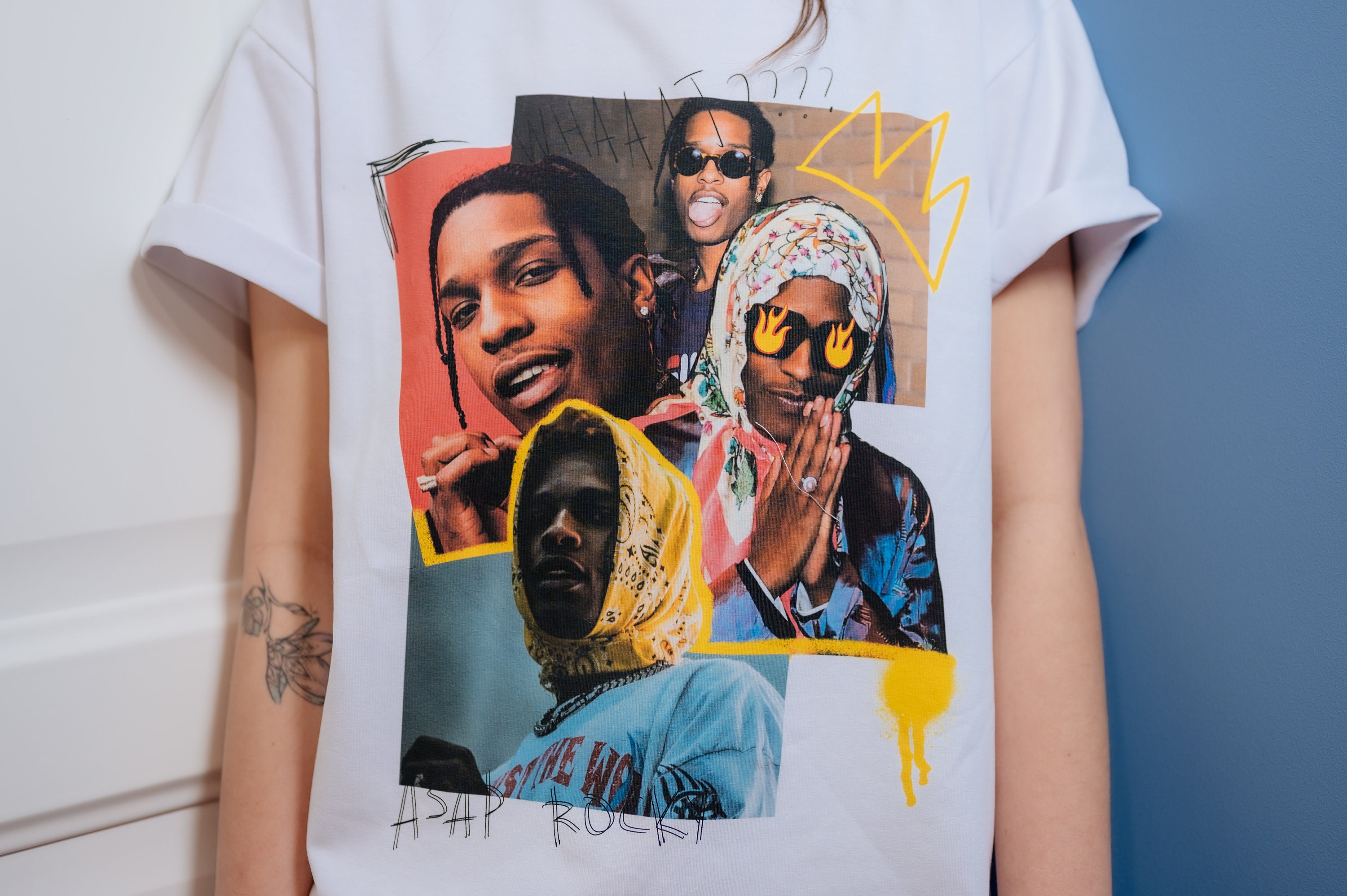 ASAP Rocky Art T-shirt ASAP Rocky Merch Fan's Merch | Etsy