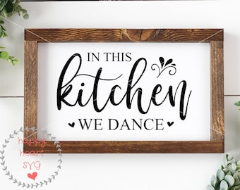 In This Kitchen We Dance Lightly Distressed Wood Sign - Etsy