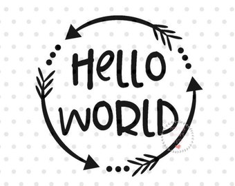 Hello world svg | Etsy