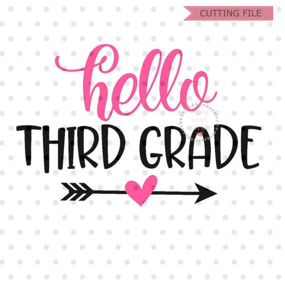 Hello Third Grade SVG Happy first day of school SVG Back to | Etsy