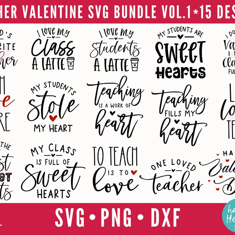 Valentine Teacher Svg - Etsy