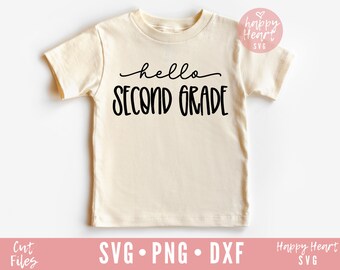 Hello Second Grade Svg - School Svg Clip Art, Teacher Svg, Grade Two ...