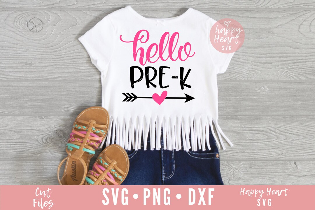 Hello Pre K Svg, Happy First Day of School SVG, Back to School Svg, Dxf ...