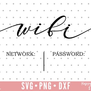 Wifi Password SVG, Wifi Svg, Welcome Svg, Dxf, Png Instant Download ...