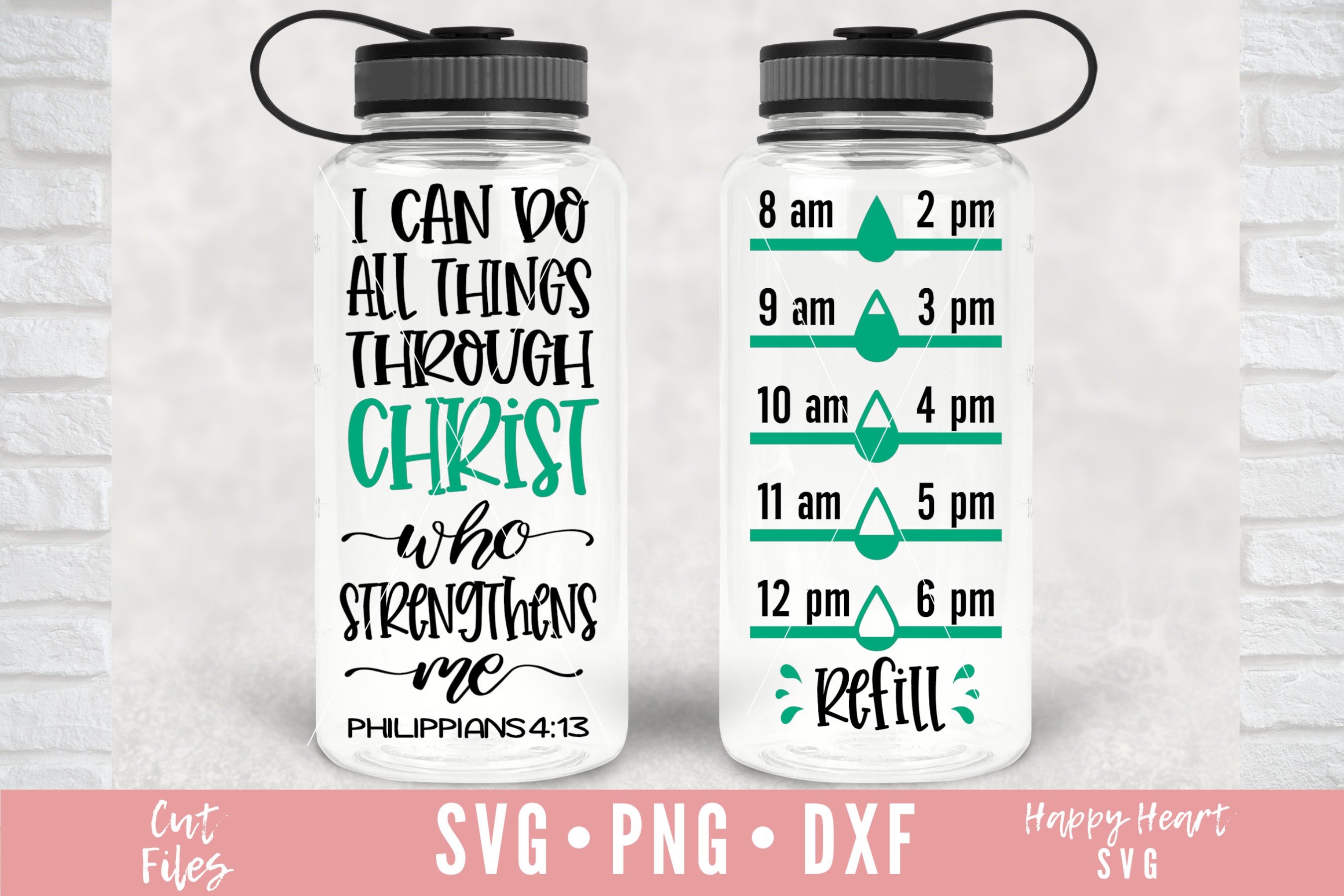 Water Tracker SVG Water Bottle Svg Dxf Instant Download | Etsy