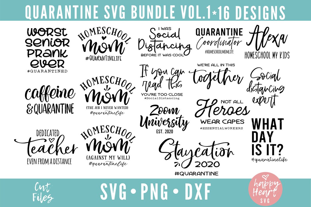 Quarantine SVG Bundle, Quarantine Svg, Quarantine Bundle, Homeschool ...