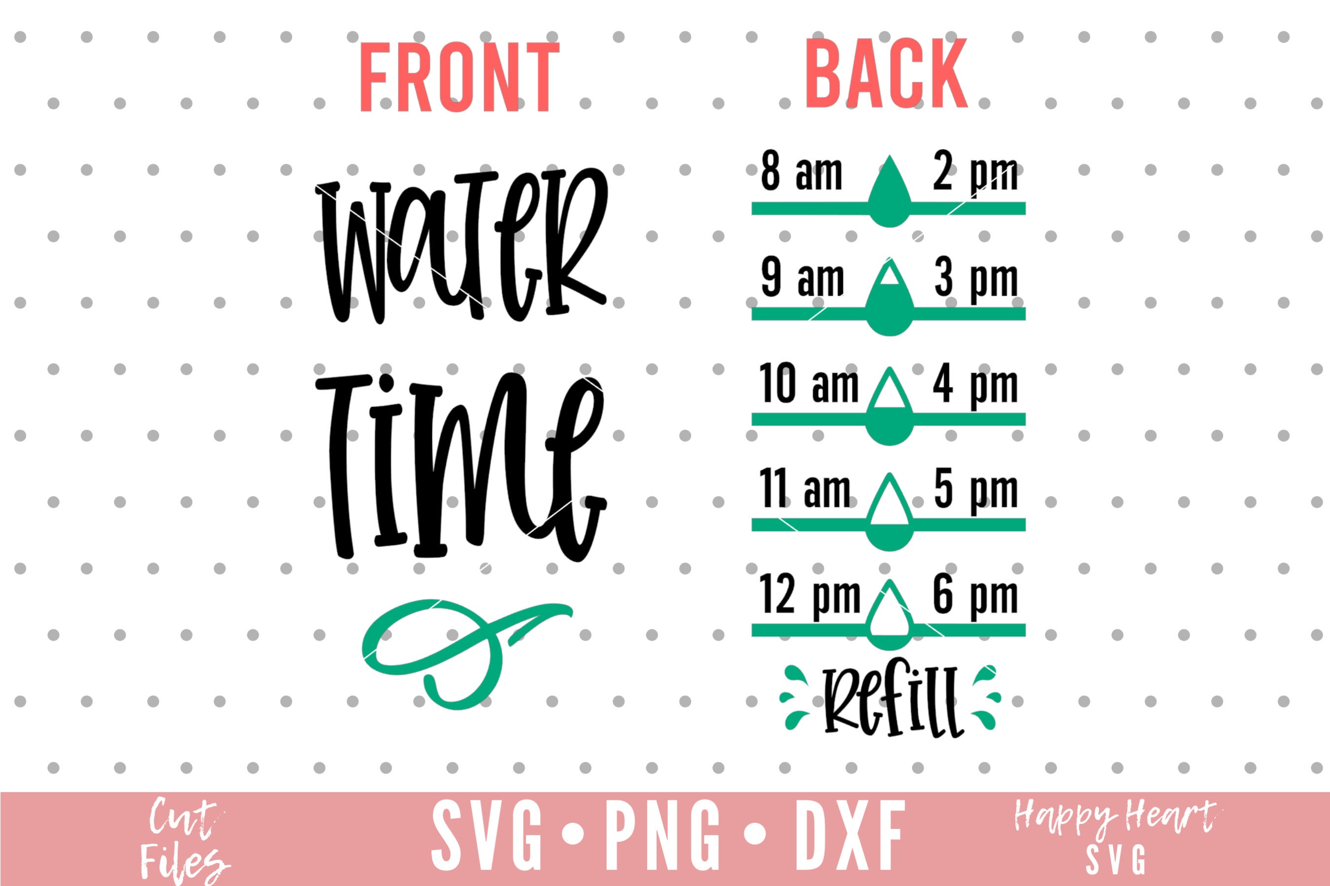Water Time SVG Water Tracker SVG Water Bottle Svg Dxf - Etsy
