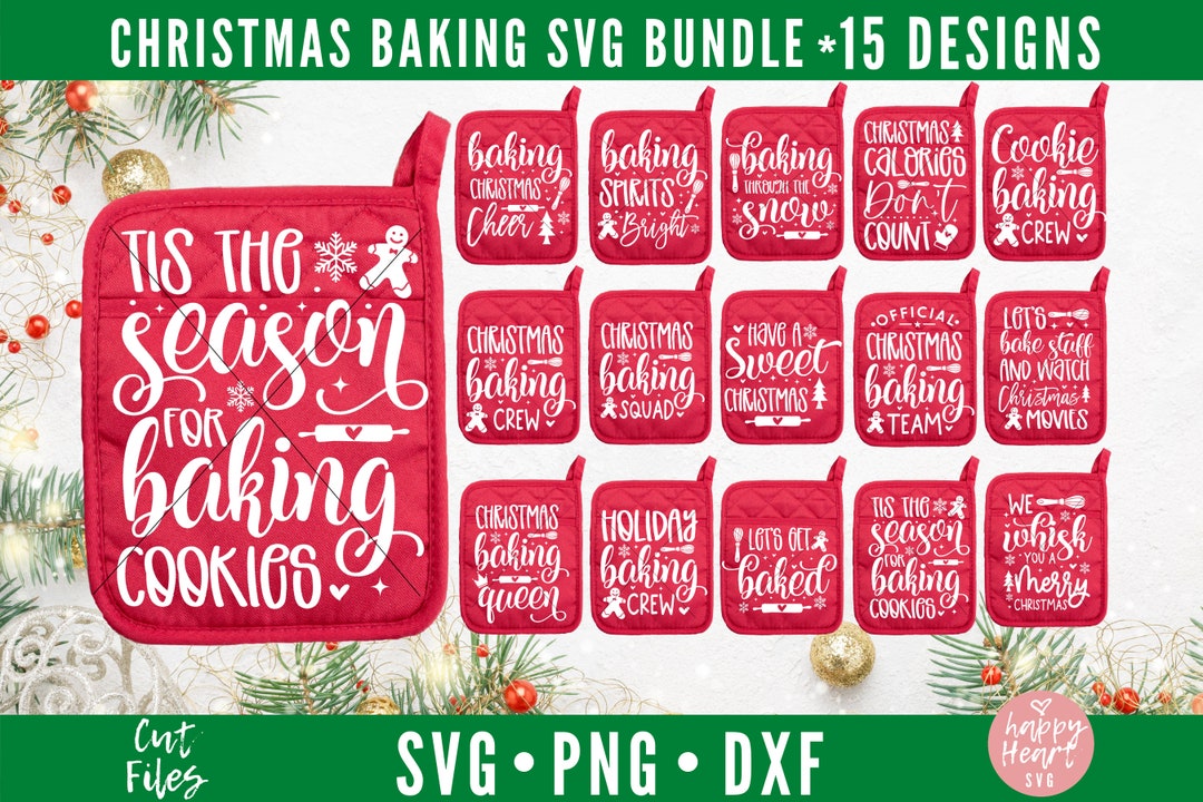 Christmas Pot Holder SVG Bundle, Christmas Baking Bundle, Christmas Baking Svg, Christmas Svg ...