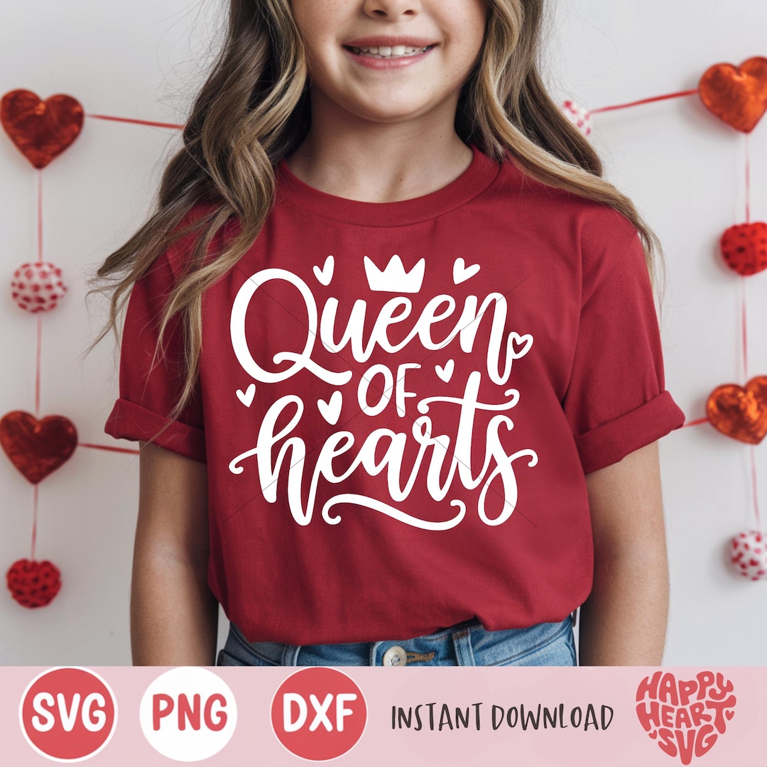 Queen of Hearts SVG, Valentines Svg, Dxf, Png Instant Download ...