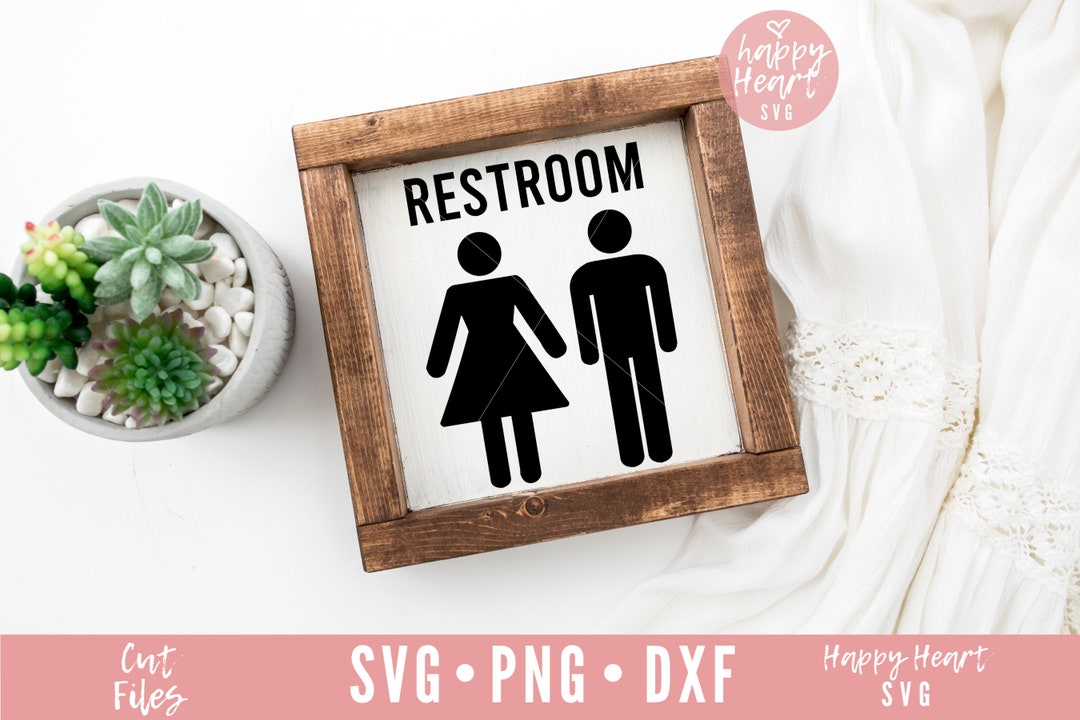 Restroom SVG, Bathroom Svg, Washroom Svg, Dxf and Png Instant Download ...