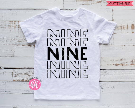 Nine Birthday SVG 9th Birthday Svg Dxf and Png Instant - Etsy