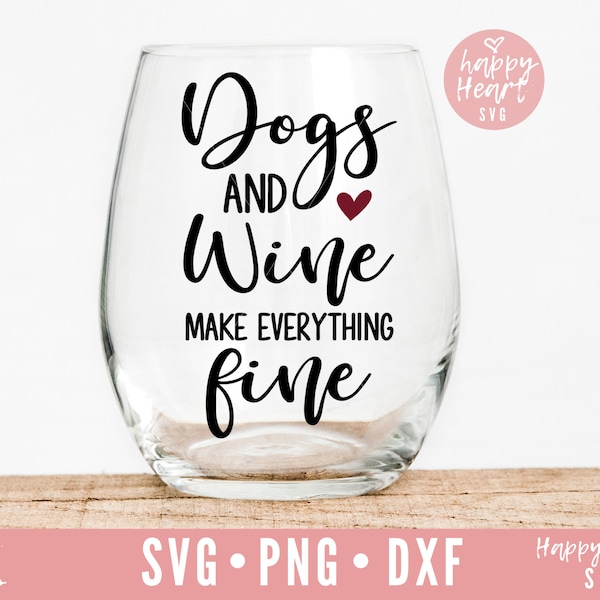 Dogs and Wine Svg - Etsy