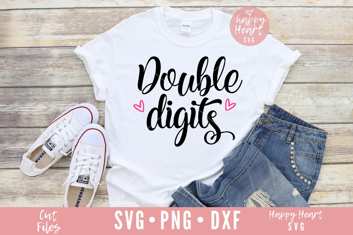 Double Digits SVG Birthday Girl Svg Dxf and Png Instant | Etsy