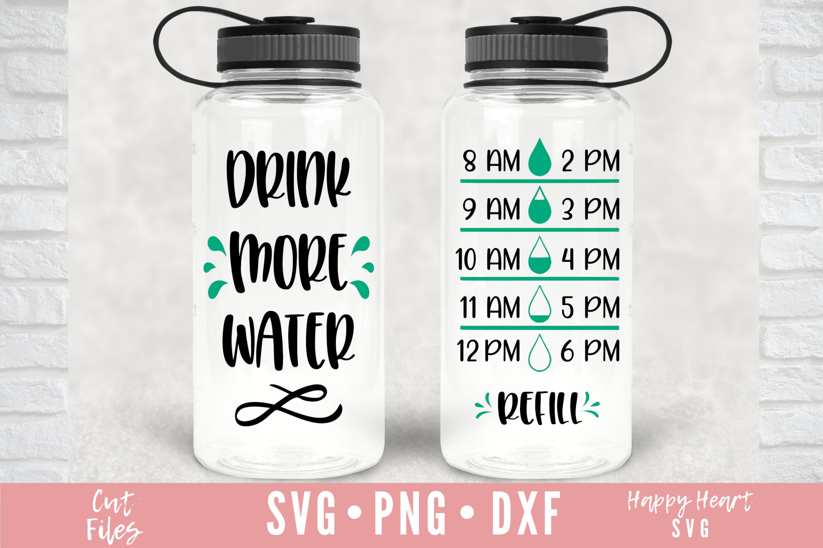 Beber más agua SVG botella de agua svg y dxf descarga | Etsy España