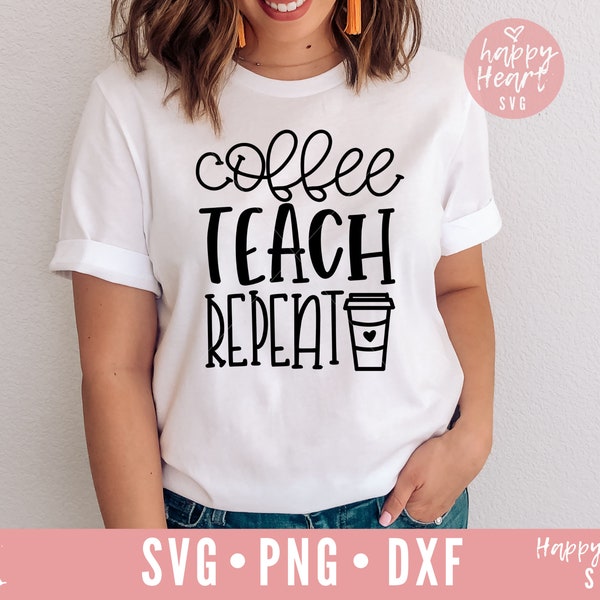 Teacher Coffee Svg - Etsy
