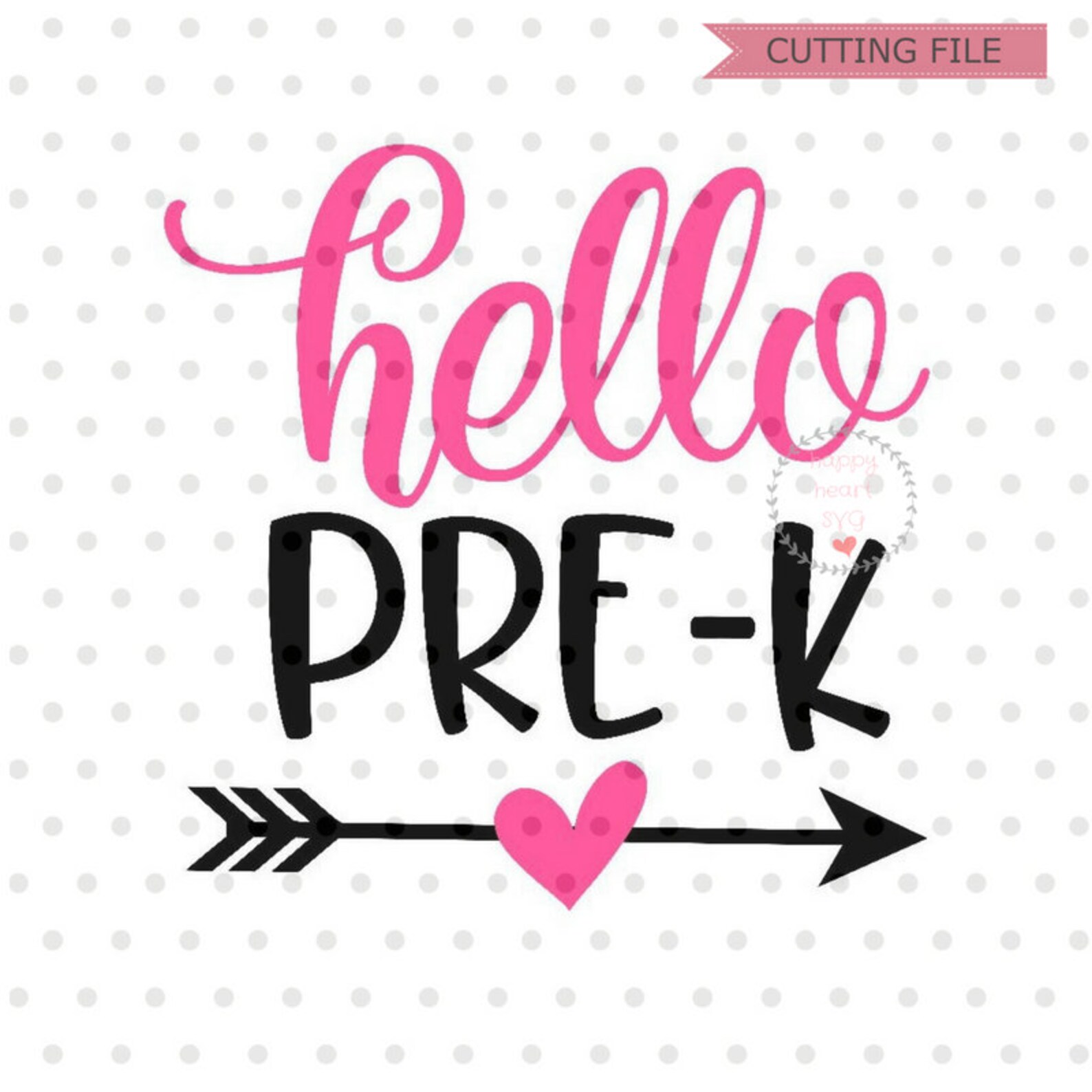 Hello Pre K Svg Happy First Day of School SVG Back to School | Etsy