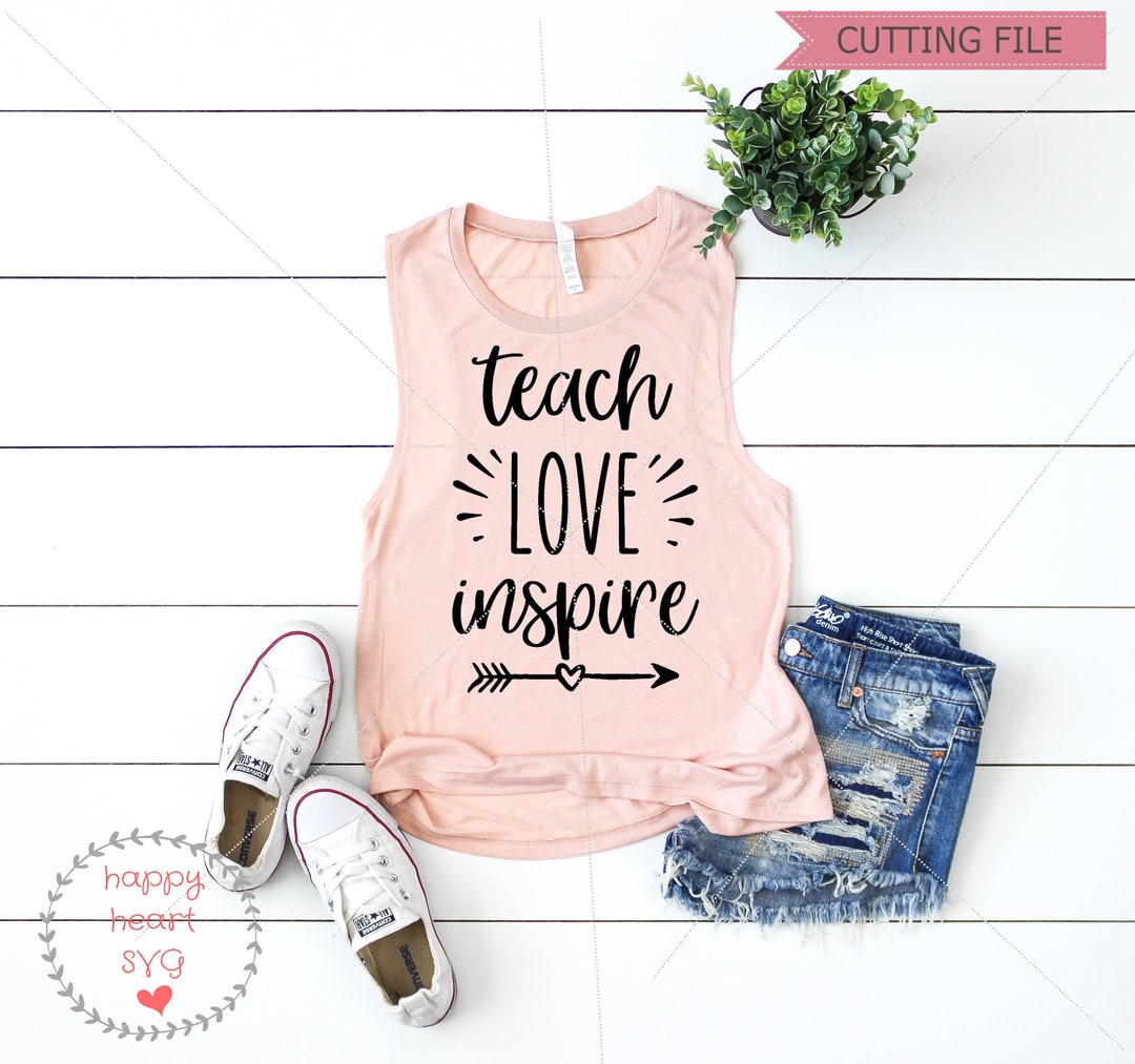 Teach Love Inspire SVG, Teacher Svg, Dxf and Png Instant Download ...