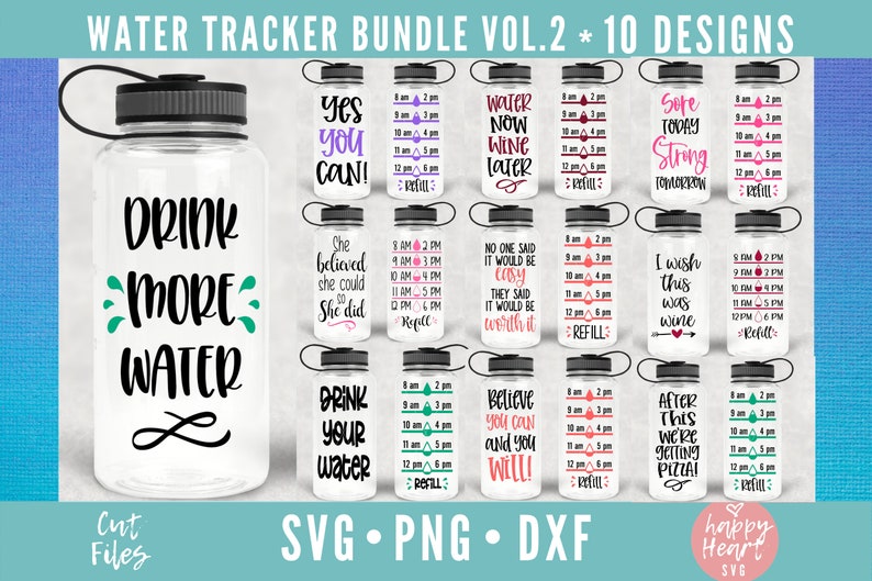Drink More Water SVG Water Bottle Svg and Dxf Instant | Etsy