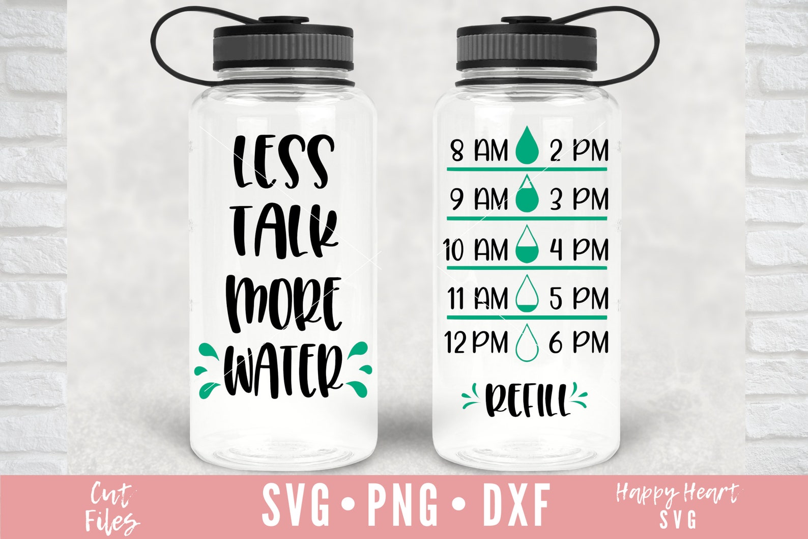 Water Tracker Bundle, Water Tracker SVG, Water Bottle Svg, Dxf Instant ...