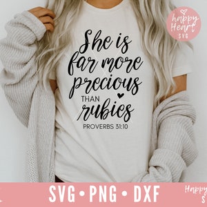 She is Far More Precious Than Rubies Svg, Christian Svg, Dxf, Png ...