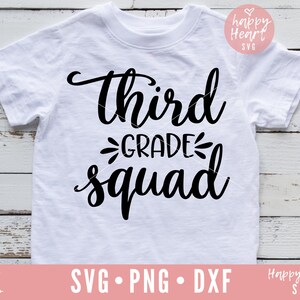 Third Grade Squad Svg, Hello Third Grade SVG, First Day of School SVG ...