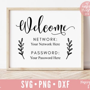 Wifi Sign SVG, Wifi Password svg, Welcome Wifi Sign svg, Welcome svg ...