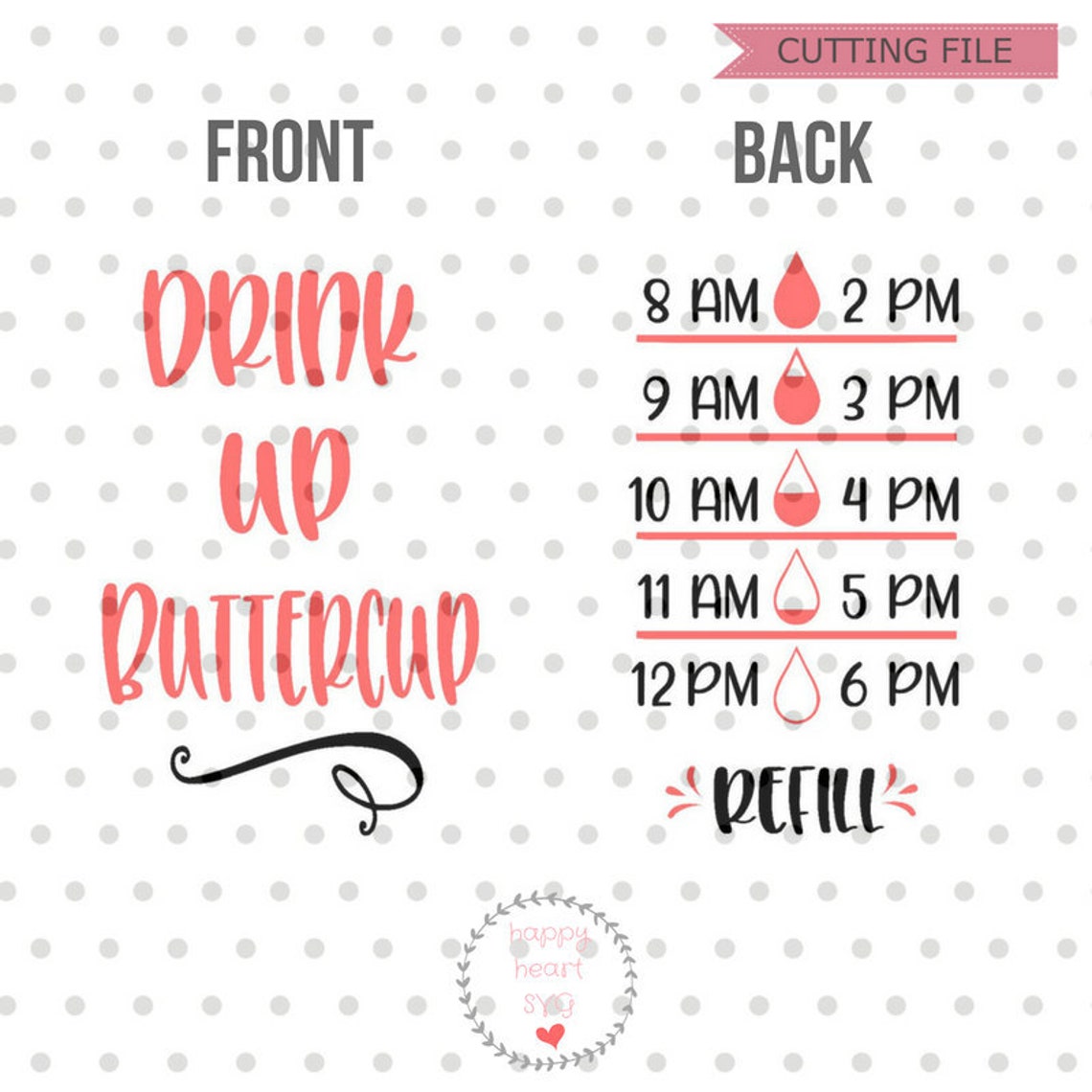 Drink up Buttercup SVG Water Bottle Svg Png Dxf Instant | Etsy Canada