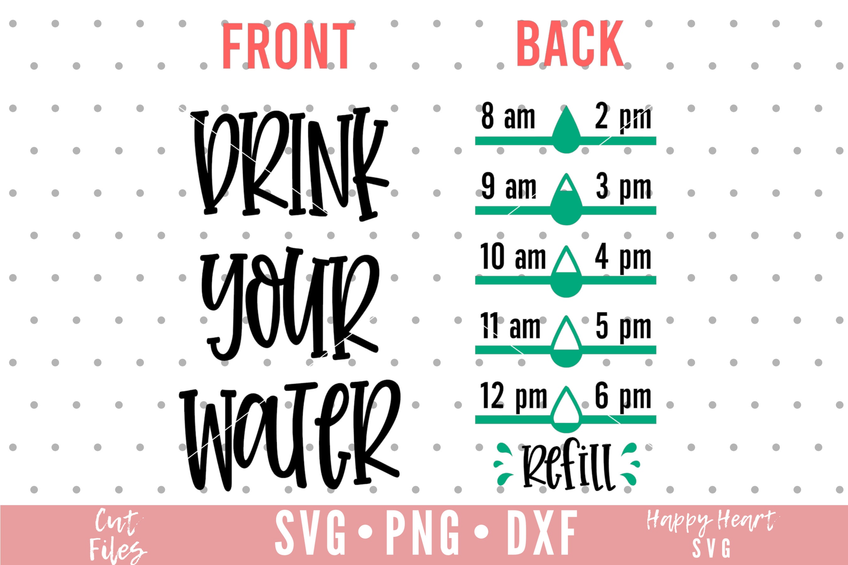 Drink Your Water SVG Water Tracker SVG Water Bottle Svg Dxf - Etsy
