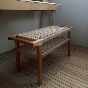 Wicker Bench 90×35cm (with Lower Shelf) - Etsy