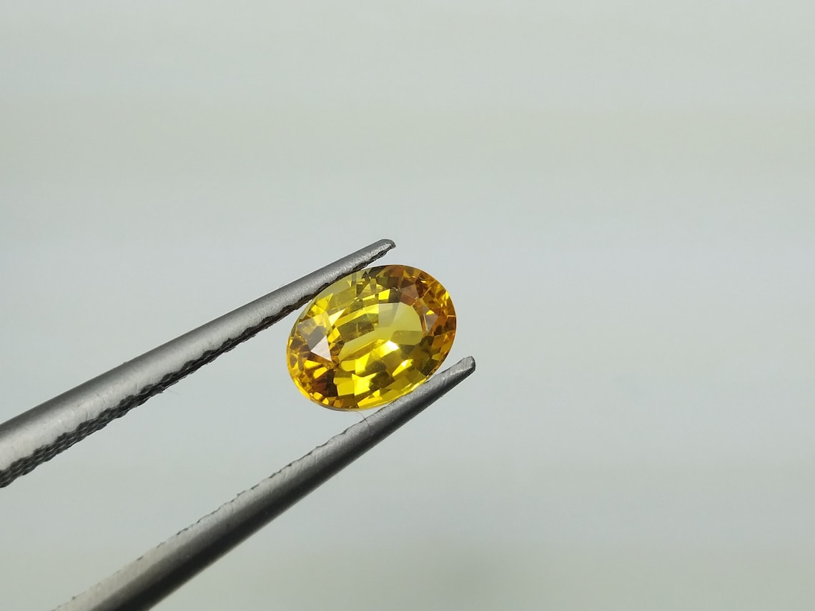 1.20 Ct Natural Yellow Sapphire Oval Shape Precious | Etsy