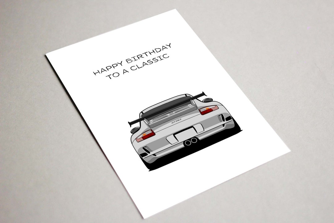 Porsche 911 Printable Card, Happy Birthday to a Classic, Porsche Card ...