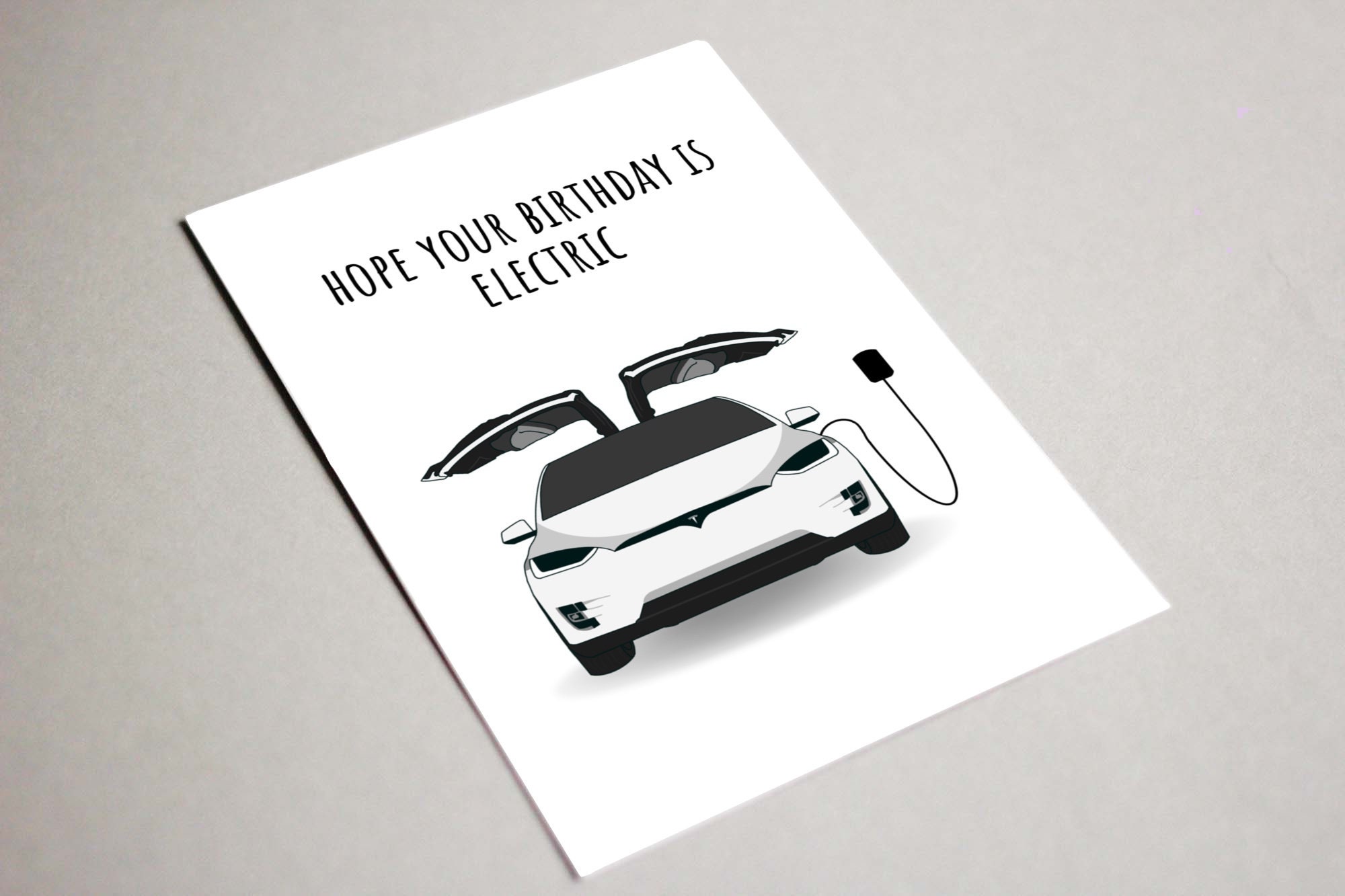 Tesla Printable Card Hope Your Birthday is Electric Tesla - Etsy