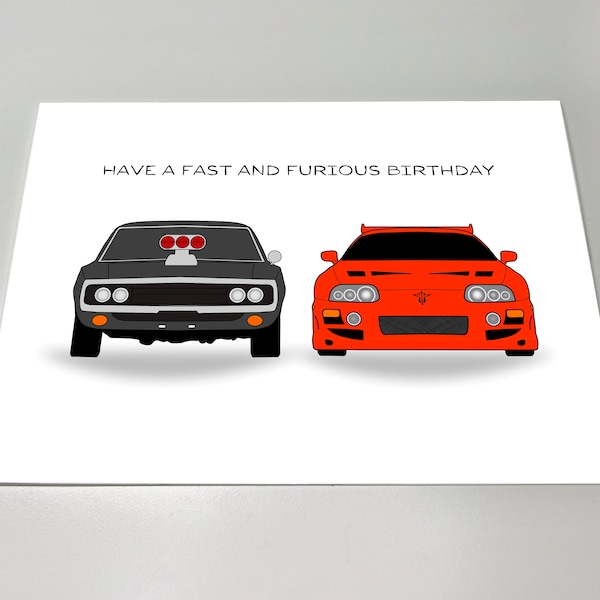 Fast and furious birthday card - Etsy Nederland