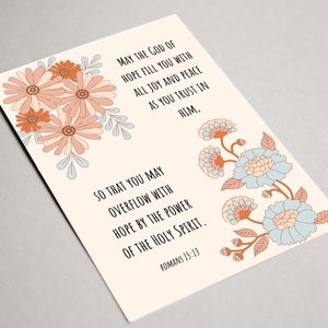 Printable Scripture Cards, Set of 5 Cards, Trust Hope Bible Verse Cards ...