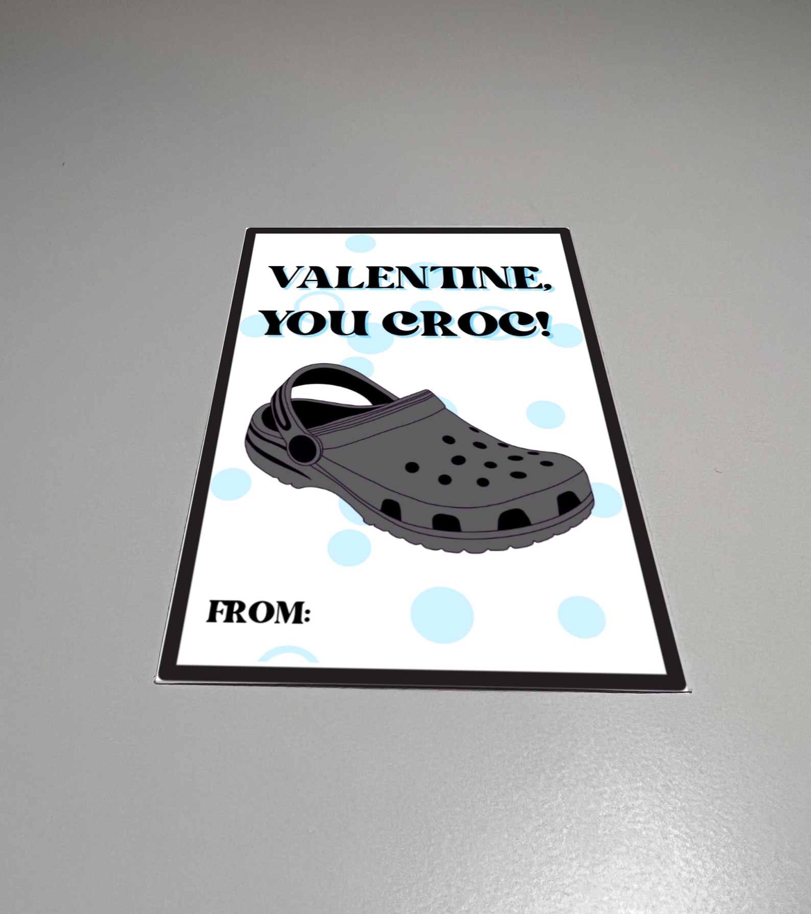 Printable Croc Valentines Card, Croc Inspired Kids Valentines Card ...
