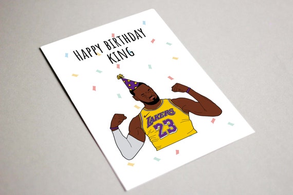 Lebron James Birthday Card Happy Birthday King Printable - Etsy