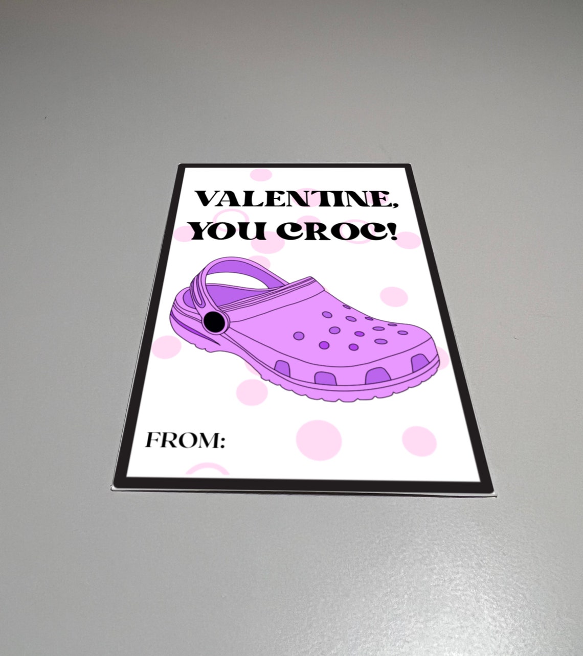 Printable Croc Valentines Card Croc Inspired Kids Valentines - Etsy