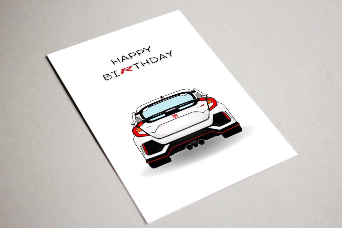 Honda Civic Type R Printable Card Birthday Card Civic Card - Etsy UK